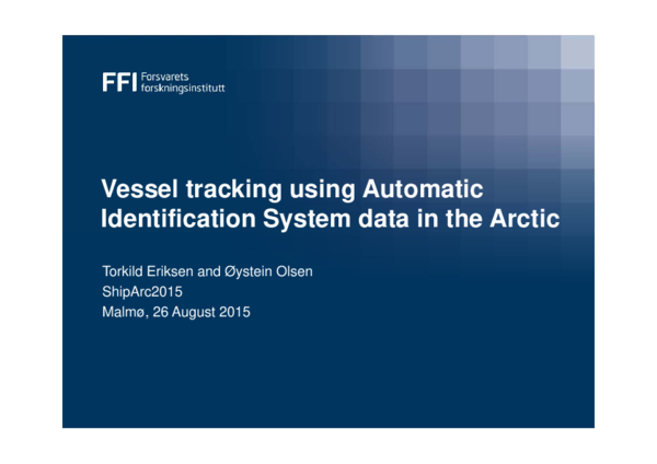 (PDF) Vessel Tracking Using Automatic Identification System Data in the Arctic