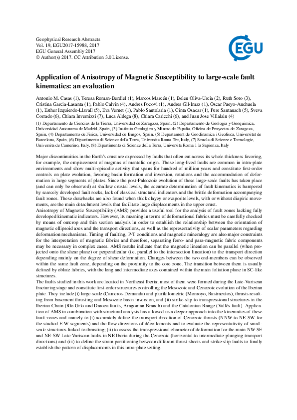 (PDF) Application of Anisotropy of Magnetic Susceptibility to large-scale fault kinematics: an ...