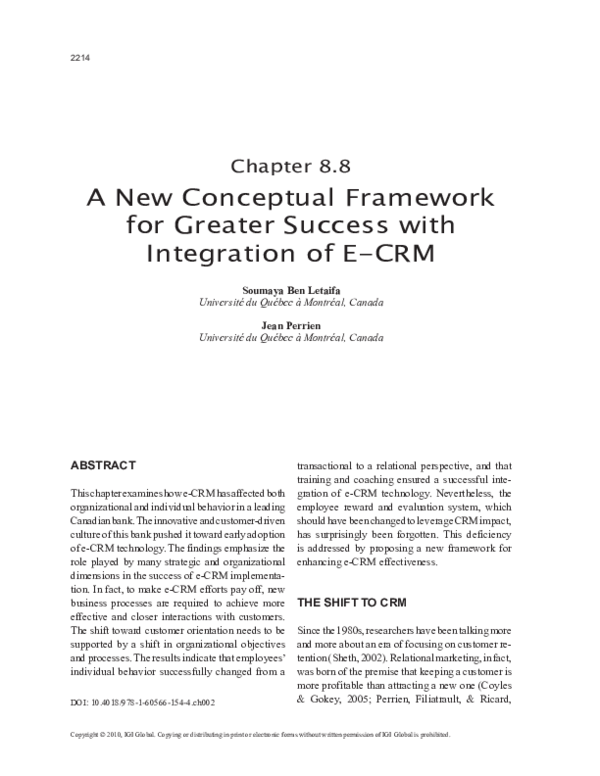 (PDF) A New Conceptual Framework for Greater Success with Integration ...