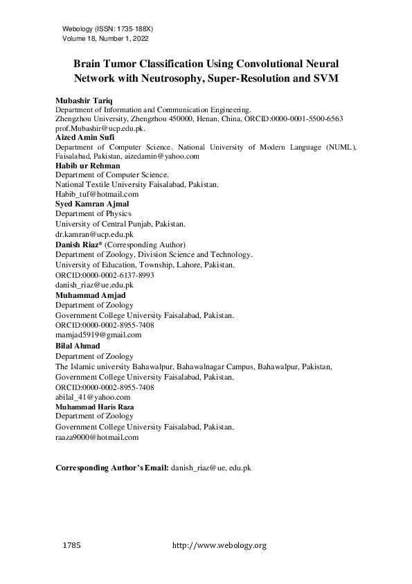 (PDF) Brain Tumor Classification Using Convolutional Neural Network ...