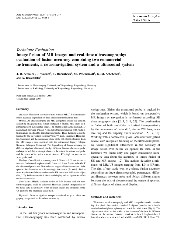 (PDF) Image fusion of MR images and real-time ultrasonography: evaluation of fusion accuracy ...