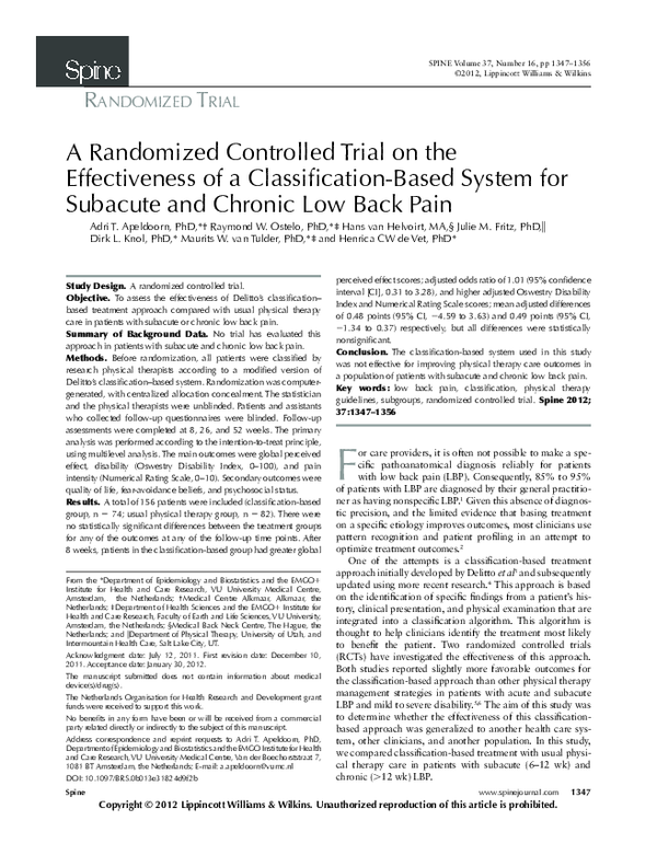 (PDF) A Randomized Controlled Trial on the Effectiveness of a Classification-Based System for ...