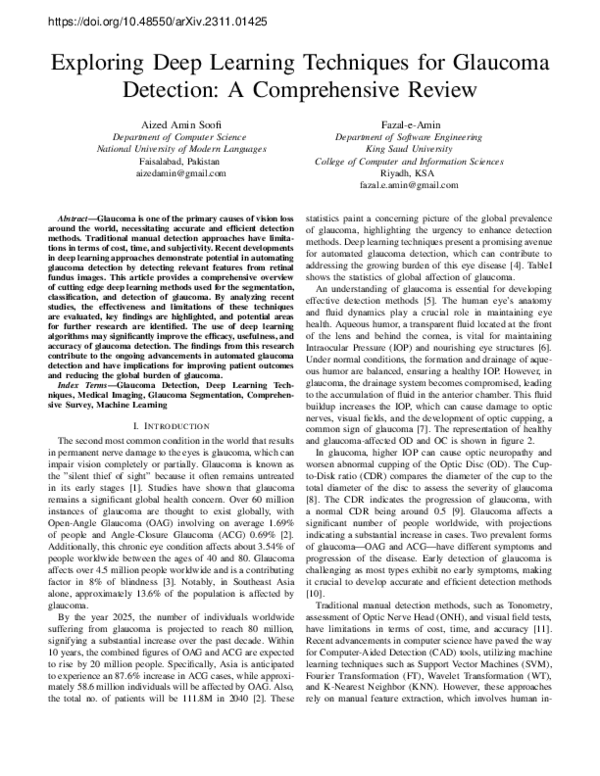 (PDF) Exploring Deep Learning Techniques for Glaucoma Detection: A ...