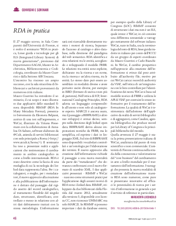(PDF) RDA in pratica