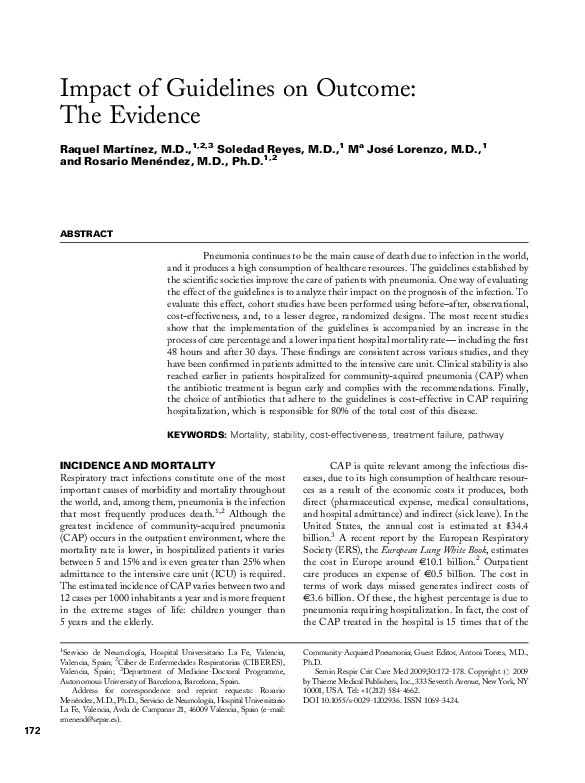 (PDF) Impact of Guidelines on Outcome: The Evidence