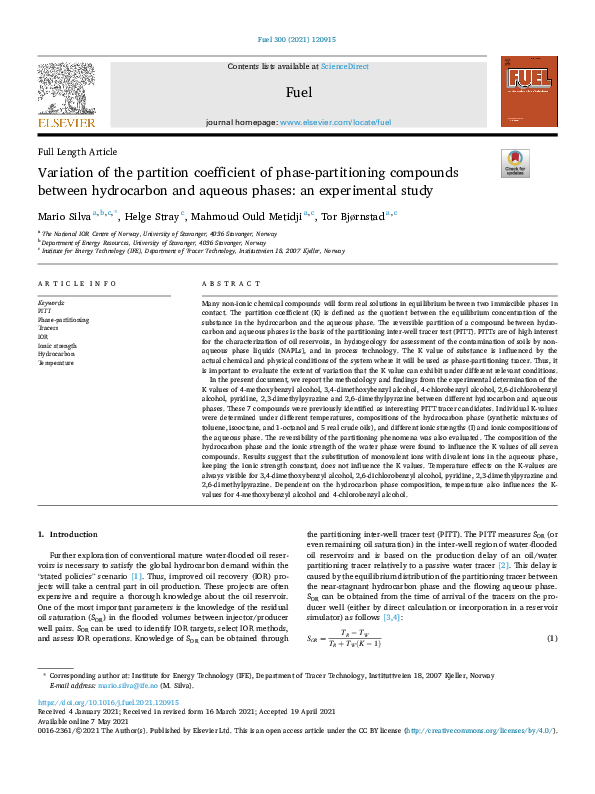 (PDF) Variation of the partition coefficient of phase-partitioning ...