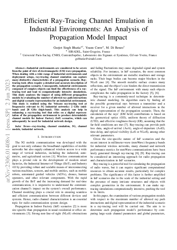 (PDF) Efficient Ray-Tracing Channel Emulation in Industrial Environments: An Analysis of ...