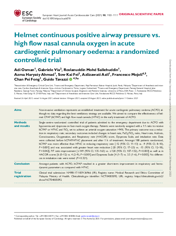 (PDF) Helmet continuous positive airway pressure vs. high flow nasal ...