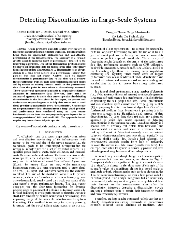 (PDF) Detecting Discontinuities in Large Scale Systems