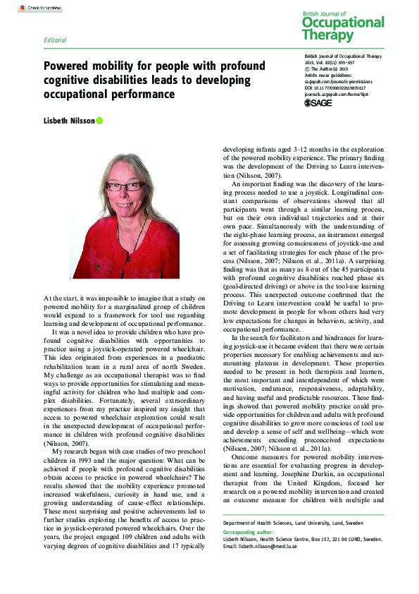 (PDF) Powered mobility for people with profound cognitive disabilities ...