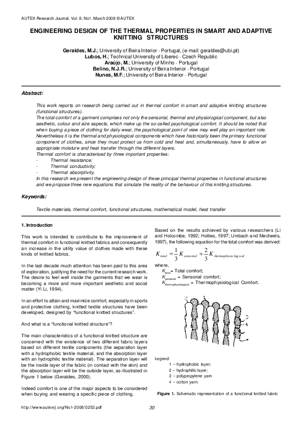 (PDF) Engineering design of the thermal properties in smart and ...