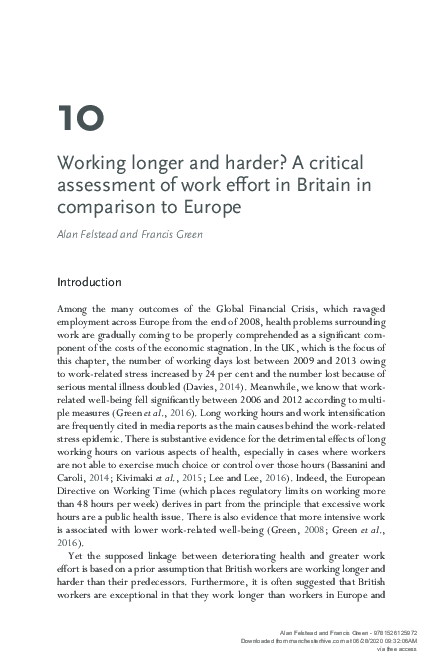 (PDF) Working longer and harder?