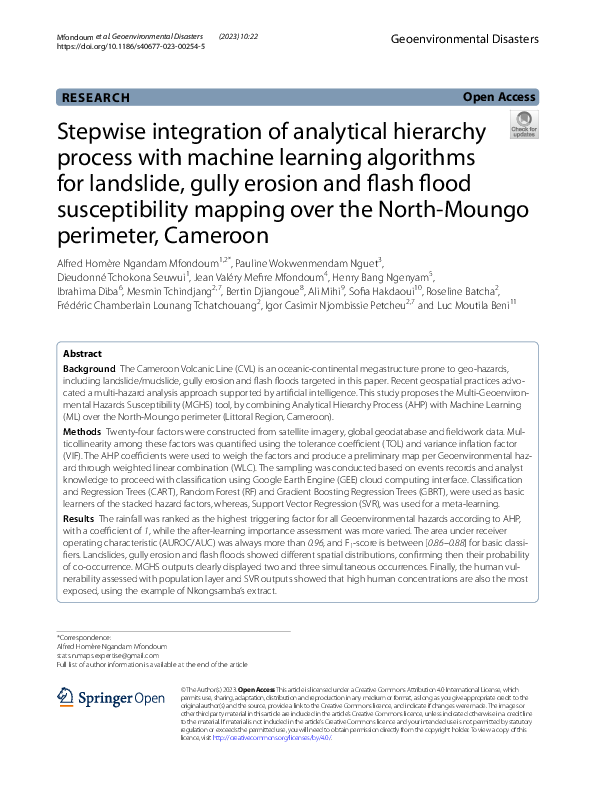 (PDF) Stepwise integration of analytical hierarchy process with machine learning algorithms for ...