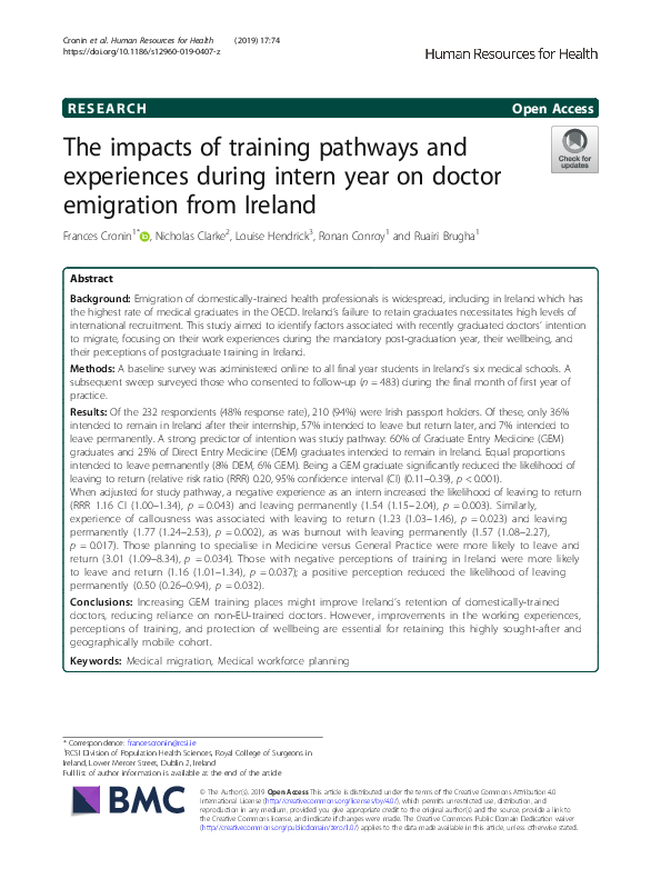 (PDF) The impacts of training pathways and experiences during intern ...