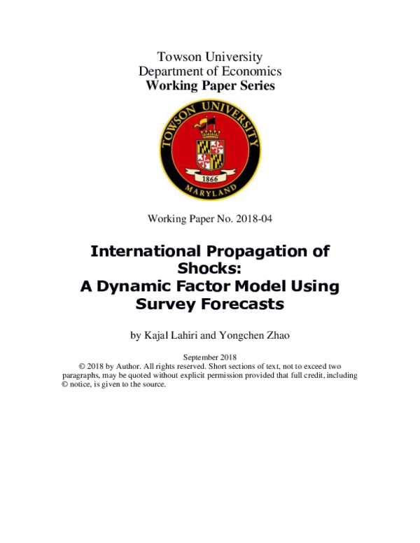 Pdf International Propagation Of Shocks A Dynamic Factor Model Using Survey Forecasts