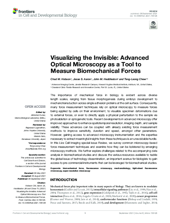 (PDF) Visualizing the Invisible: Advanced Optical Microscopy as a Tool to Measure Biomechanical ...