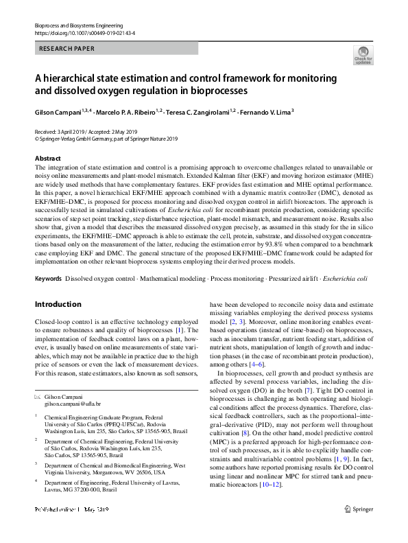 (PDF) A hierarchical state estimation and control framework for monitoring and dissolved oxygen ...