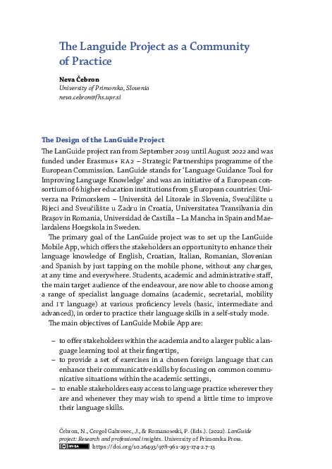 (PDF) The Languide Project as a Community of Practice