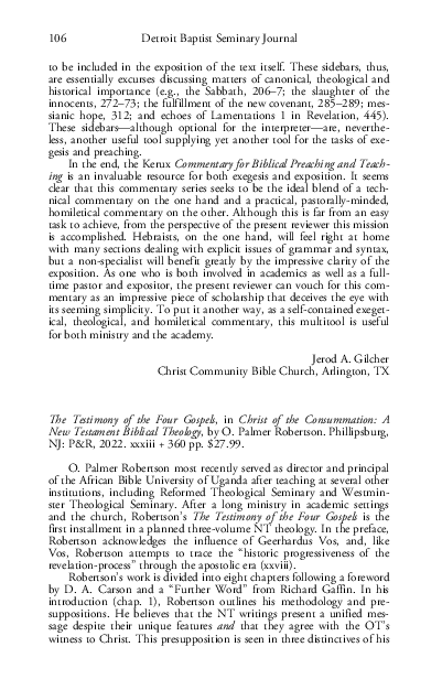 (PDF) Review of The Testimony of the Four Gospels, Christ of the ...