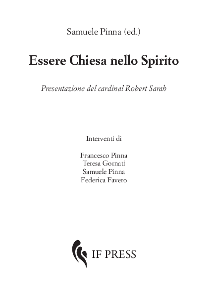 (PDF) Essere Chiesa nello Spirito. Interventi di Francesco Pinna ...
