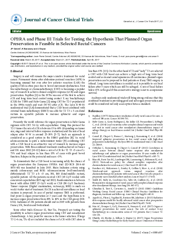 (PDF) OPERA and Phase III Trials for Testing the Hypothesis That ...