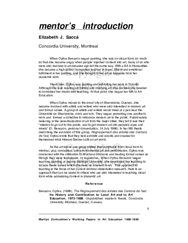 (PDF) Mentor's Introduction