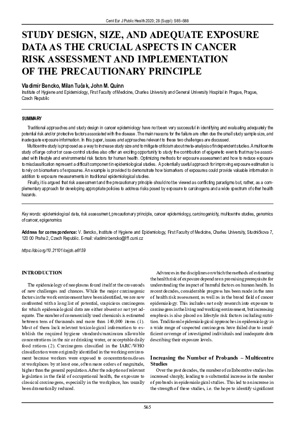 (PDF) Study design, size, and adequate exposure data as the crucial ...