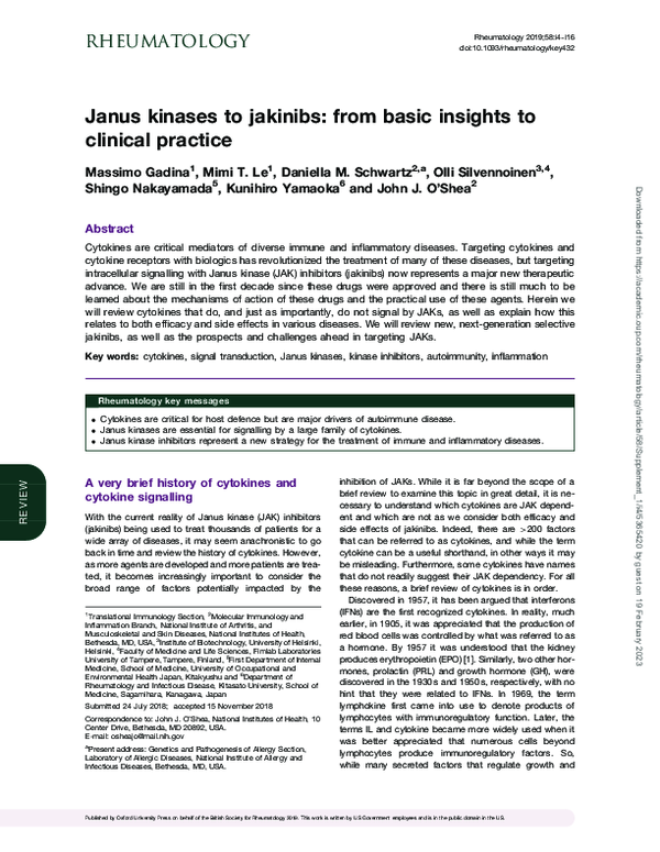 (PDF) Janus kinases to jakinibs: from basic insights to clinical ...