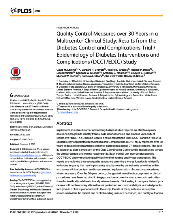 (PDF) Quality Control Measures over 30 Years in a Multicenter Clinical ...