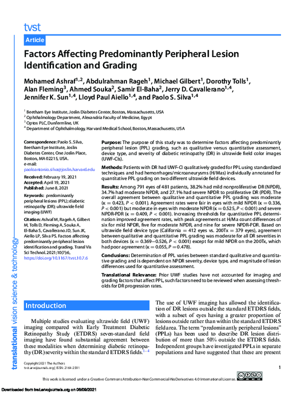 (PDF) Factors Affecting Predominantly Peripheral Lesion Identification ...