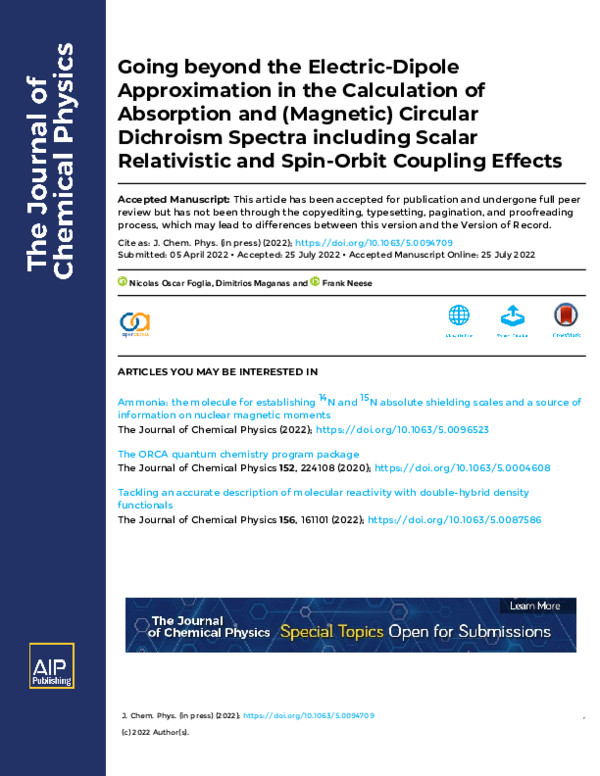 (PDF) Going beyond the electric-dipole approximation in the calculation ...