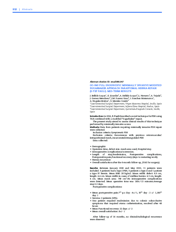 (PDF) OC-040 Full Endoscopic Minimally Invasive Modified Sugarbaker ...