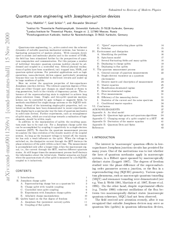 (PDF) Quantum-state engineering with Josephson-junction devices