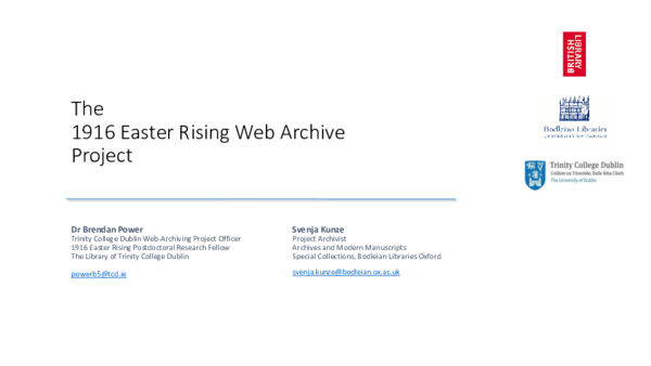 (PDF) The 1916 Easter Rising web archive project