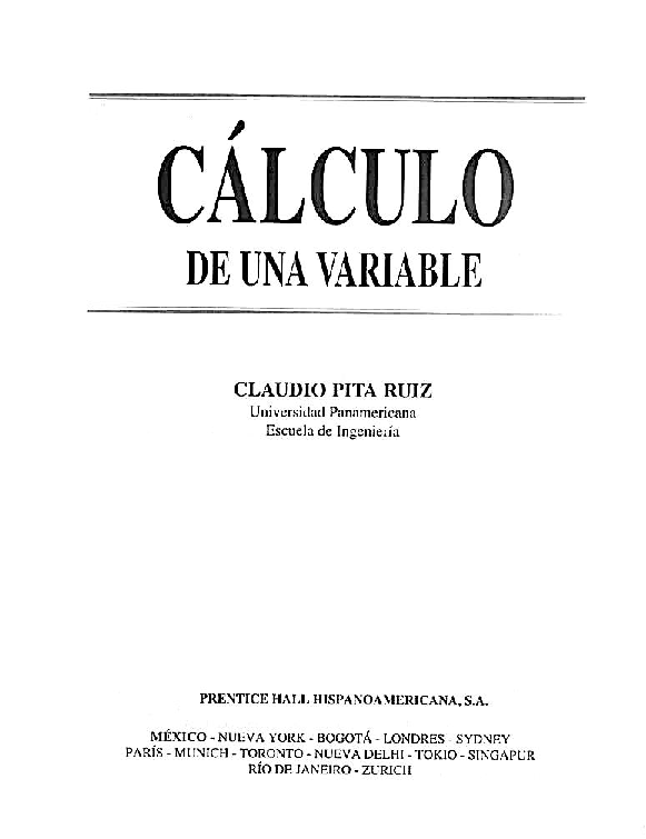 (PDF) Calculo en una variable - Claudio Pita Ruiz