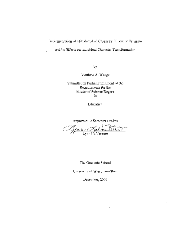 (PDF) Implementation of a student-led character education program and ...