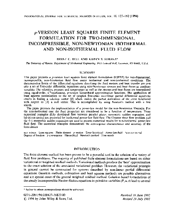 Pdf P Version Least Squares Finite Element Formulation Of Burgers