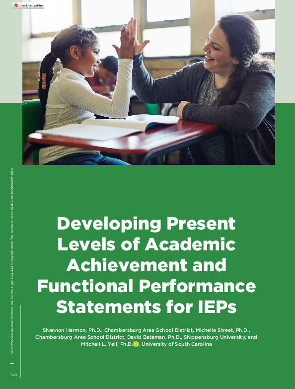 (PDF) Developing Present Levels of Academic Achievement and Functional ...