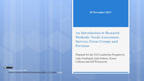 (PPT) An Introduction to Research Methods: Needs Assessment, Surveys ...
