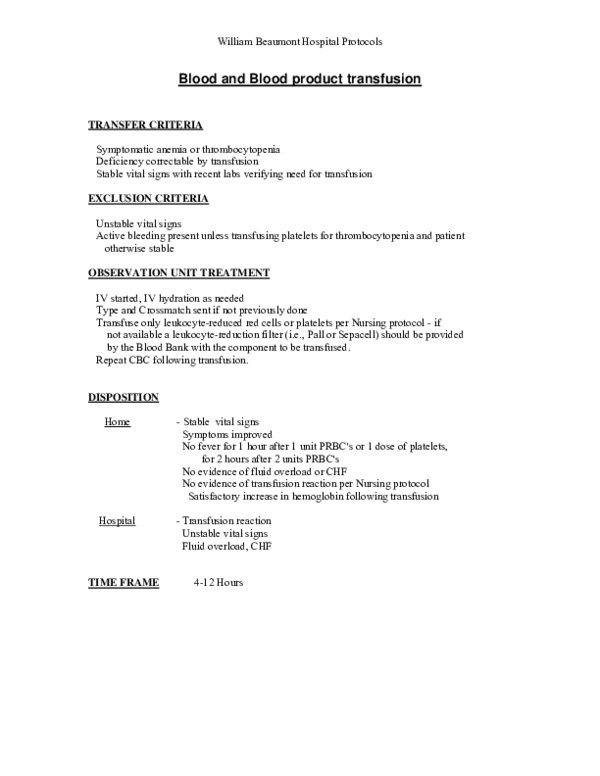 (PDF) Transfusion Criteria for Blood and Blood Products