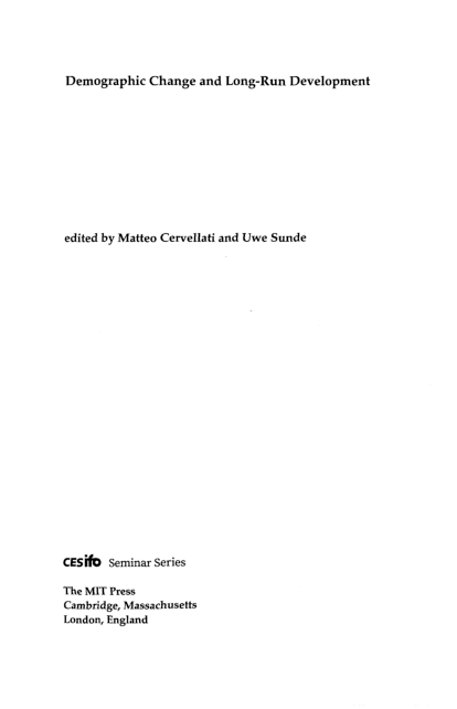 (PDF) Demographic Change and Long-Run Development