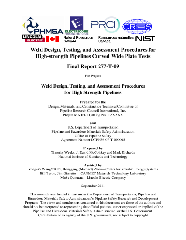 (PDF) Weld Design, Testing, and Assessment Procedures for High Strength ...