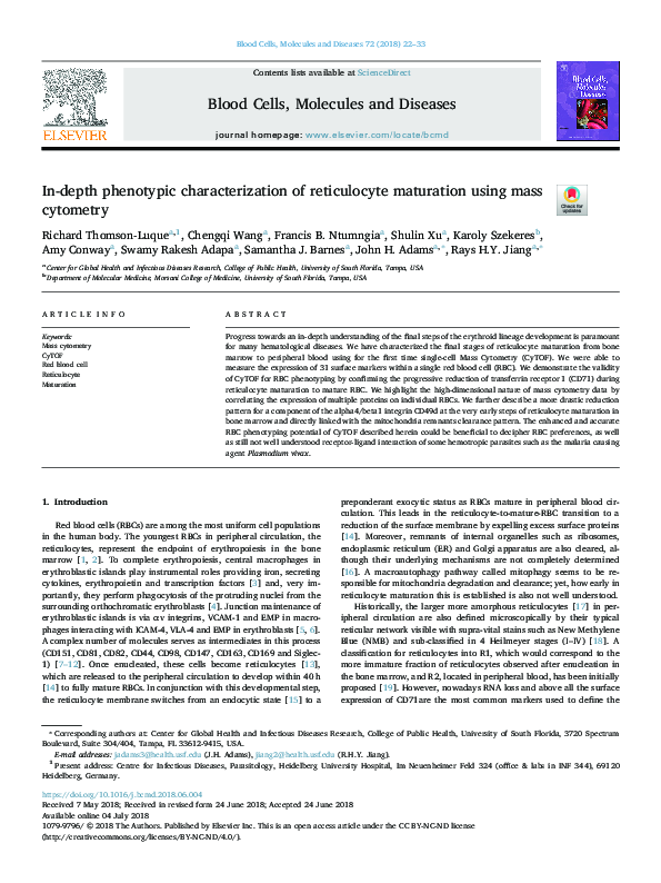(PDF) In-depth phenotypic characterization of reticulocyte maturation ...