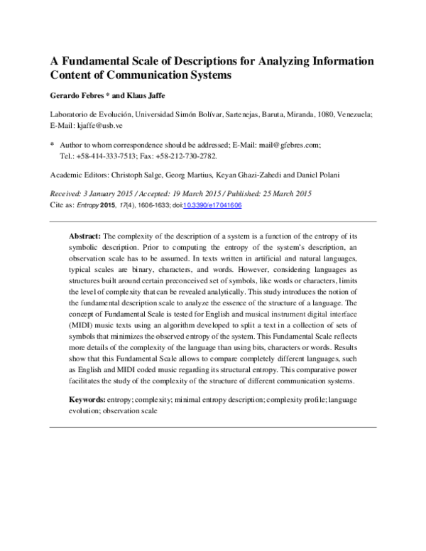 (PDF) The Fundamental Scale of Descriptions