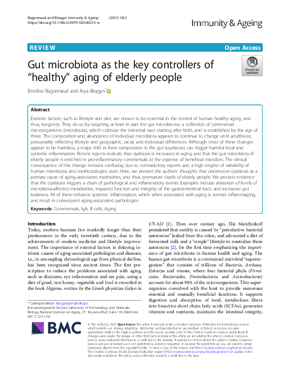 (PDF) Gut microbiota as the key controllers of “healthy” aging of ...