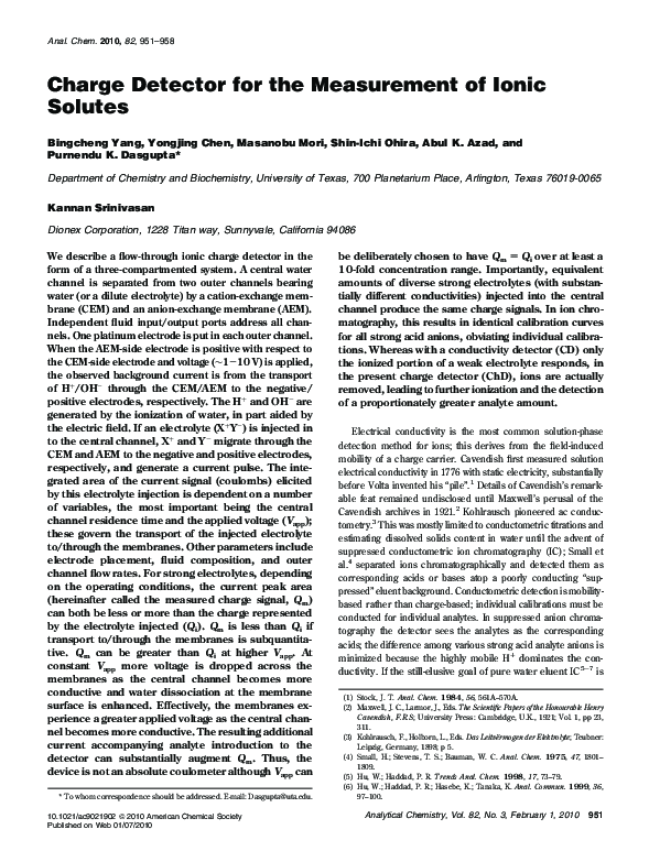 (PDF) Charge Detector for the Measurement of Ionic Solutes
