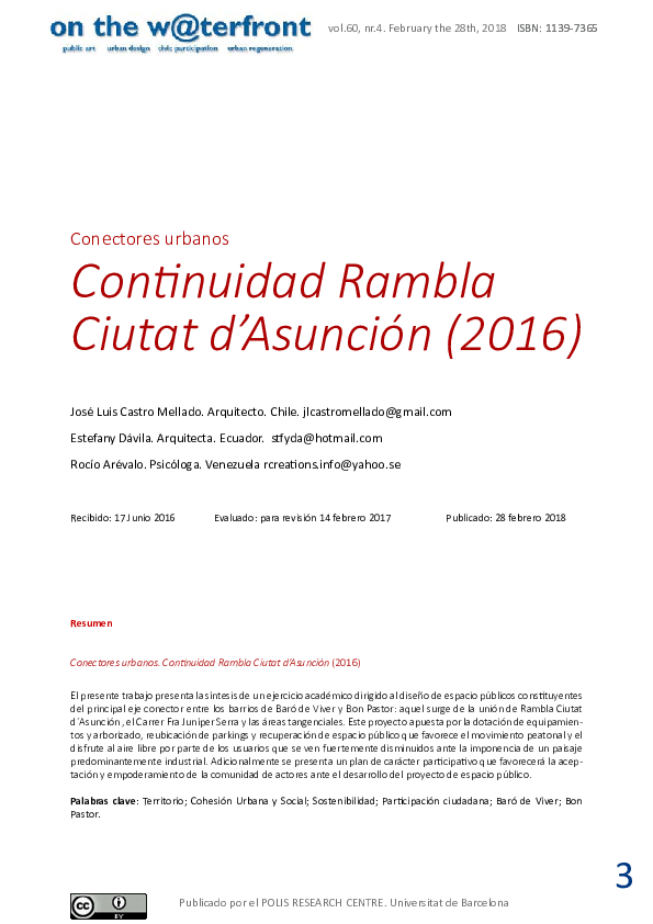 (PDF) Conectores urbanos Continuidad Rambla Ciutat d’Asunción (2016)