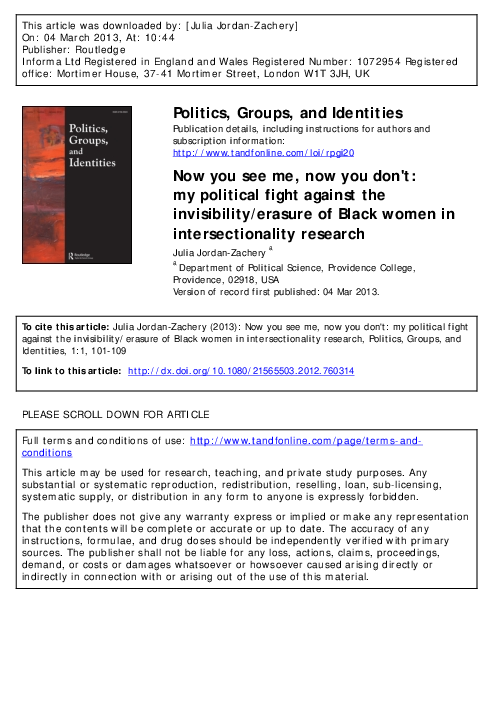 (PDF) Now you see me, now you don't: my political fight against the ...