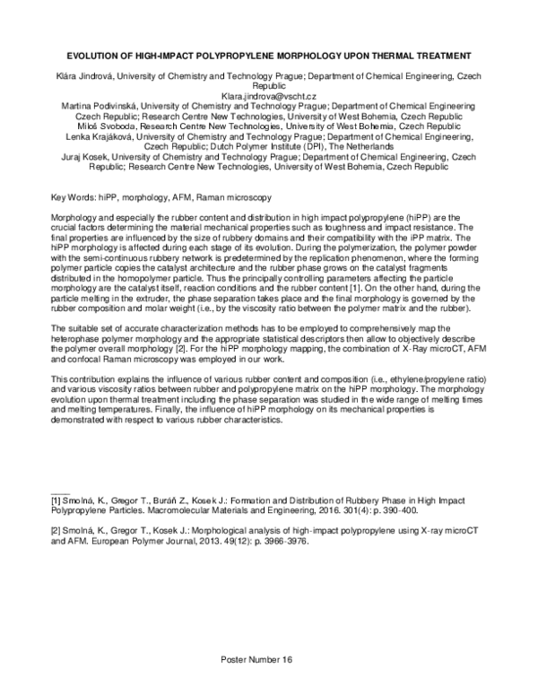 (PDF) Evolution of high impact polypropylene morphology upon thermal ...