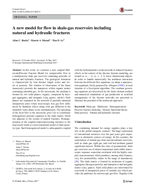 (PDF) A New Model for Flow in Shale-gas Reservoirs including Natural and Hydraulic Fractures ...